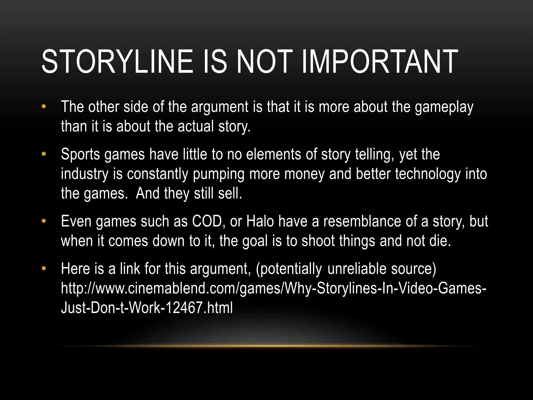 Story in video games | PPTX