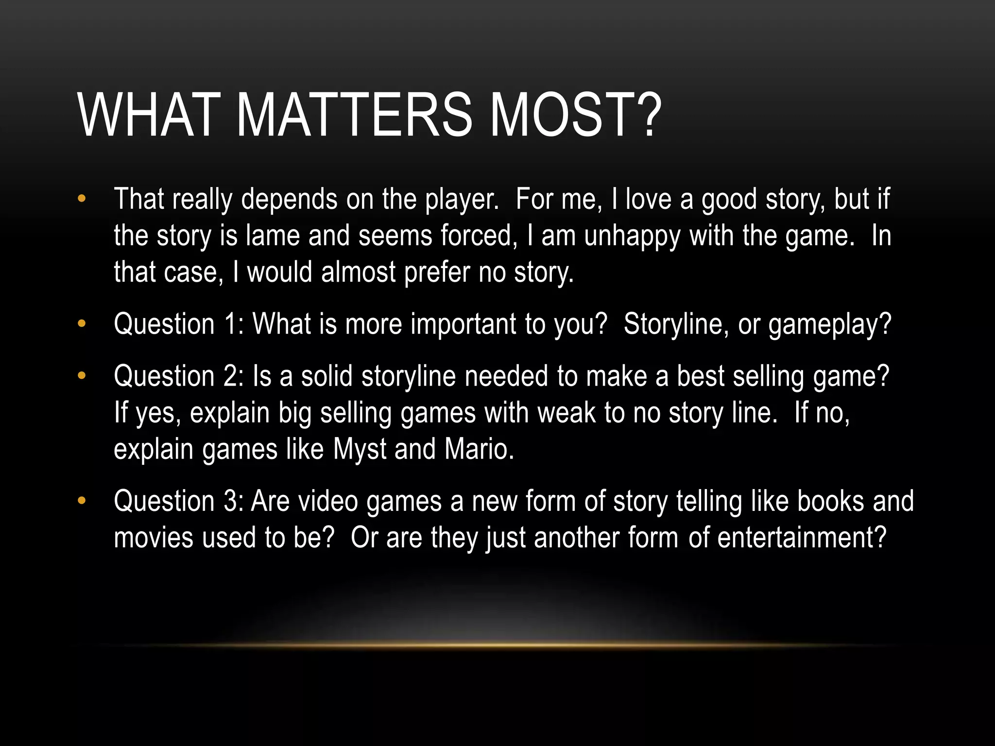 Story in video games | PPTX
