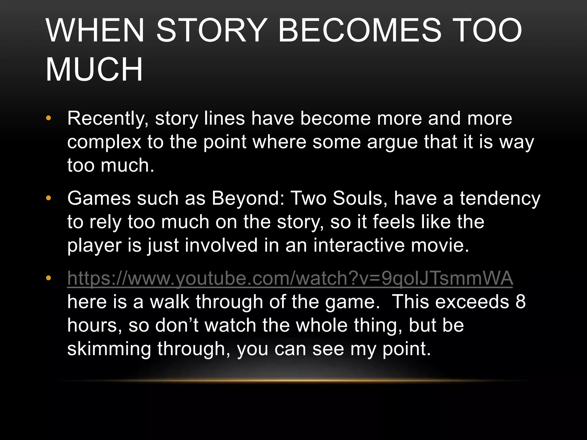 Story in Video Games | PPT