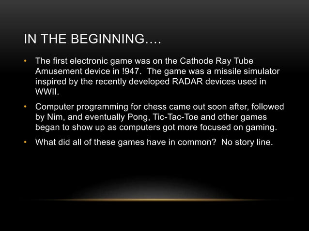 Story in Video Games | PPT