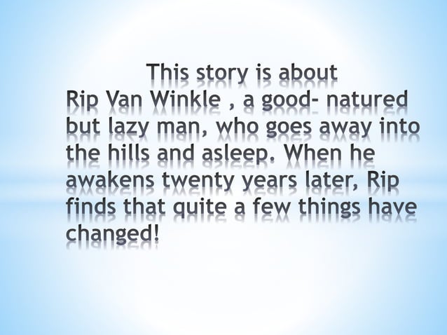 Rip van Winkle | PPTX | Dogs | Pets