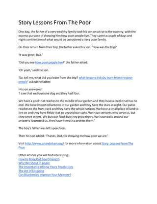 Story lessons from the poor | DOCX