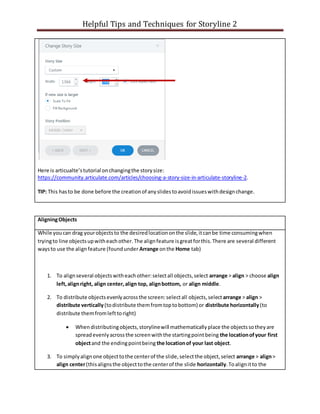 Storyline Tips and Techniques | PDF