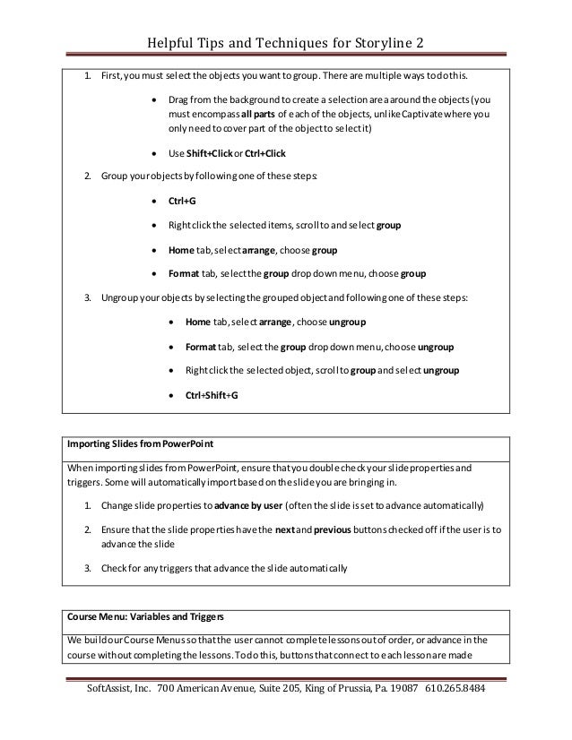 Storyline Tips And Techniques