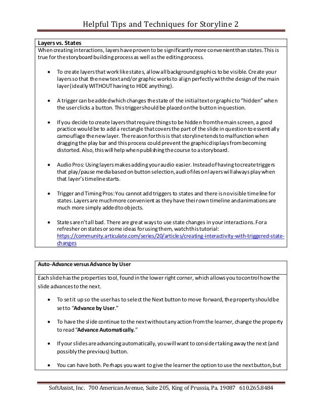 Storyline Tips And Techniques
