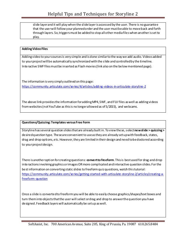 Storyline Tips And Techniques