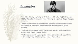 Storylines in psychological thrillers | PPTX | Drama | Genres