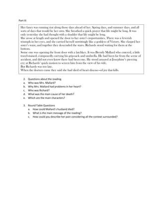 Story of an hour | PDF