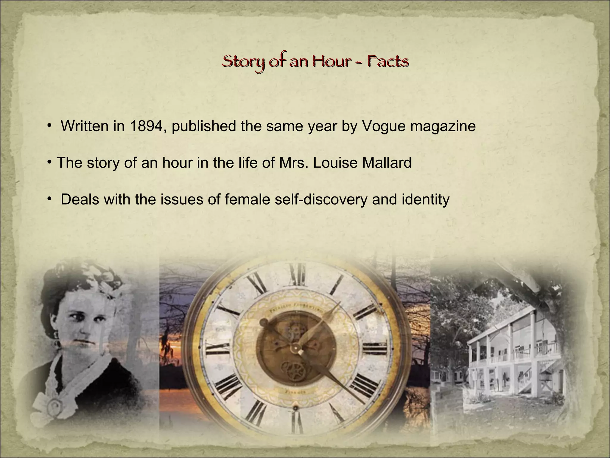Story Of An Hour - Kate Chopin | PPT
