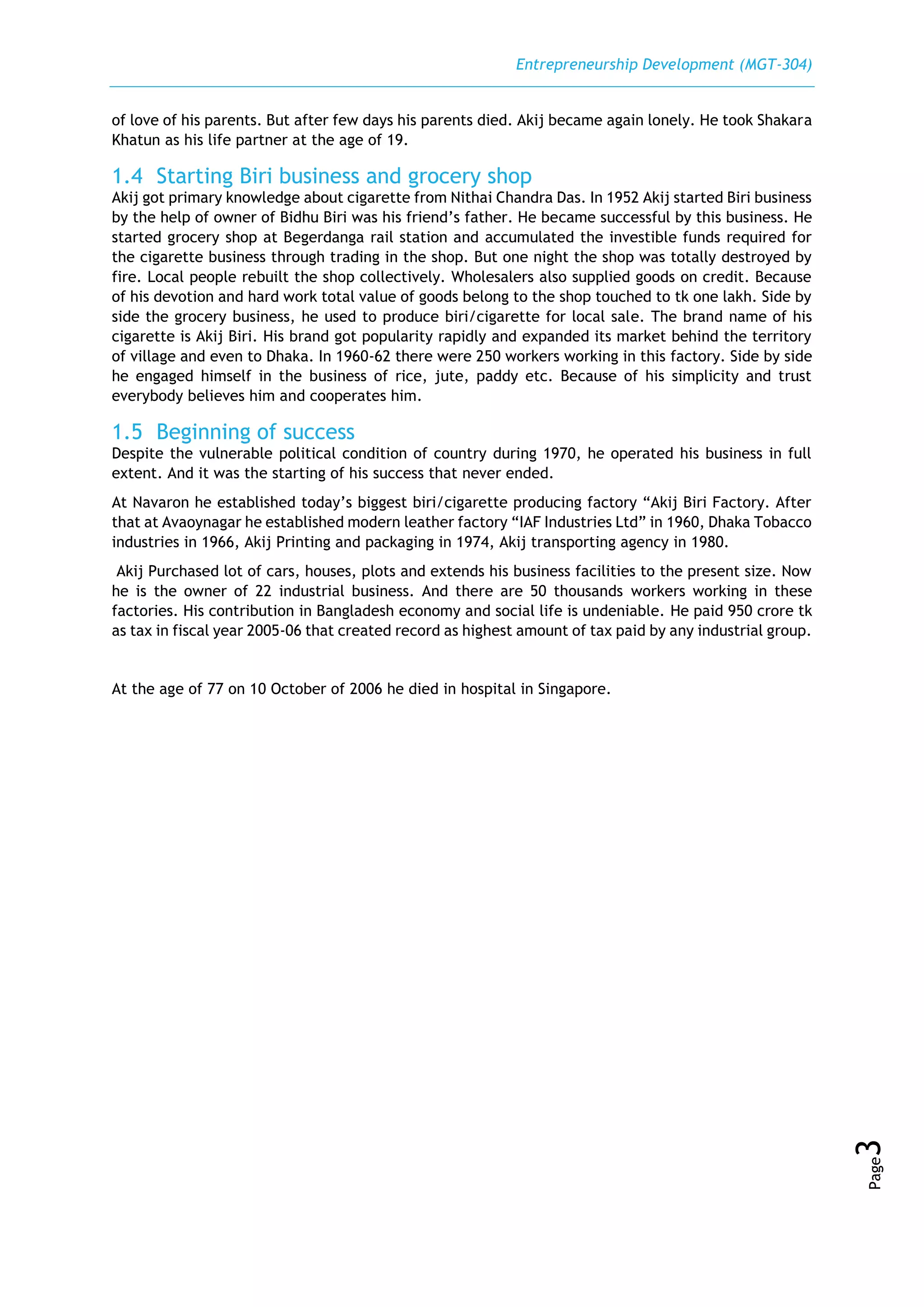 Story of a successful entrepreneur | PDF