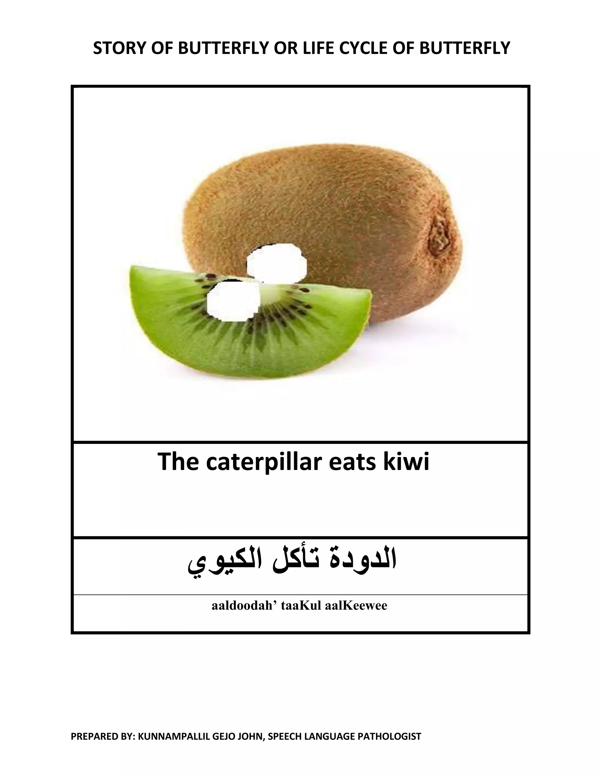 Story of butterfly or life cycle of butterfly in English and Arabic | PDF