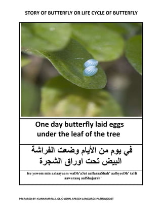Story of butterfly or life cycle of butterfly in English and Arabic | PDF