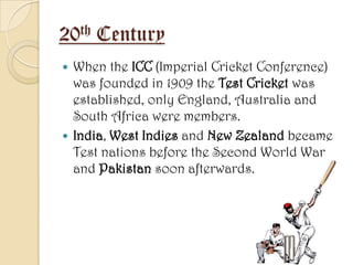 Story of cricket | PPTX