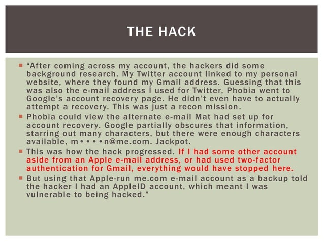 2nd FACTOR: The Story of Mat Honan | PPT