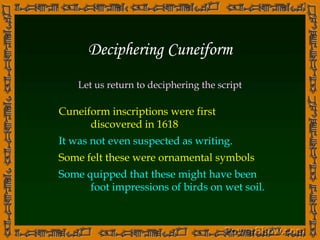 Story of scripts – Part 2 Sumerian Cuneiform | PPSX