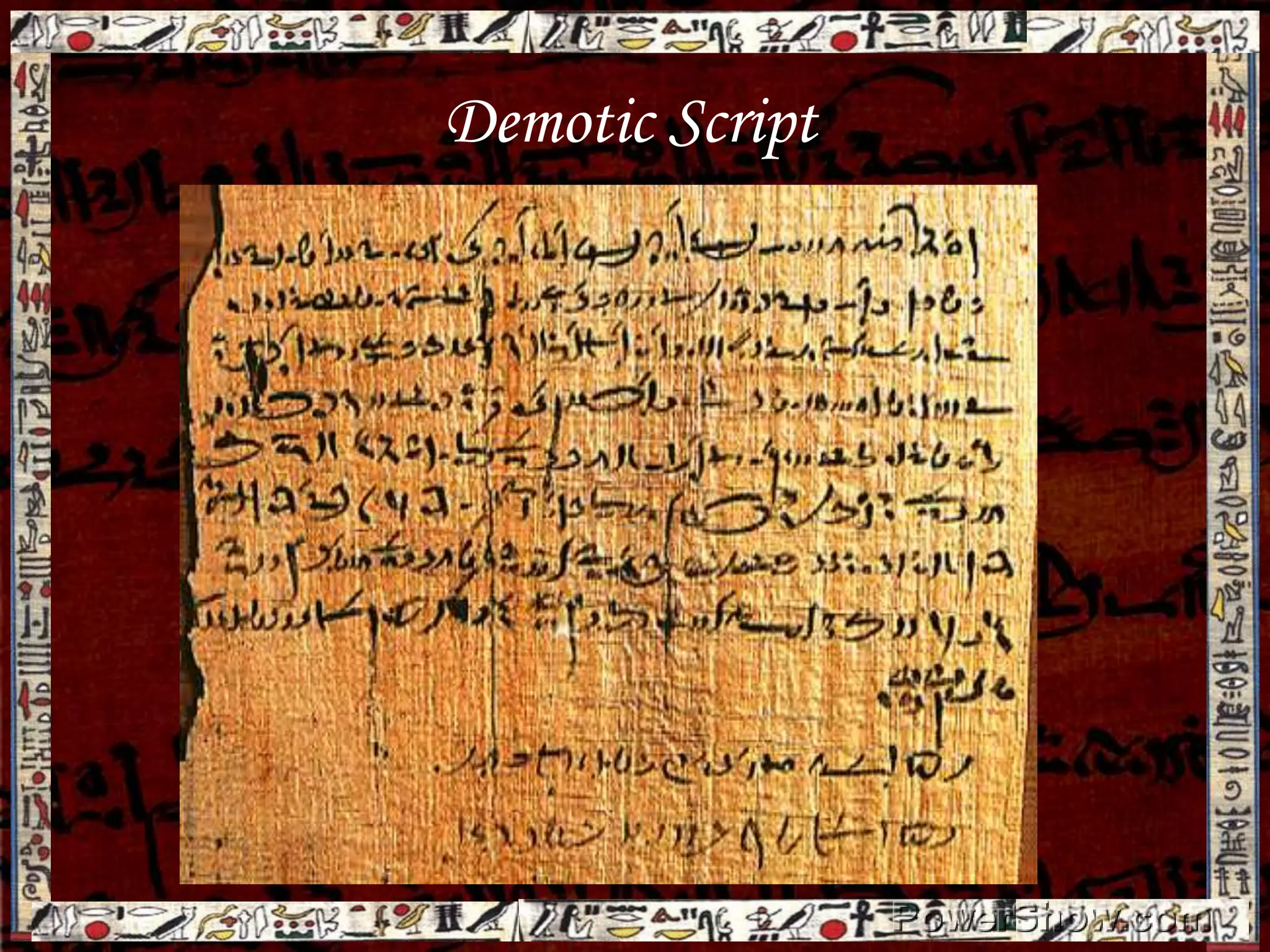 Story of scripts – Part 3 Egyptian Hieroglyphs | PPT