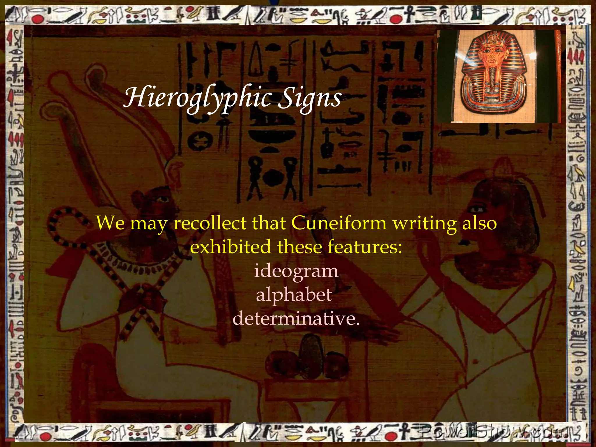 Story of scripts – Part 3 Egyptian Hieroglyphs | PPT