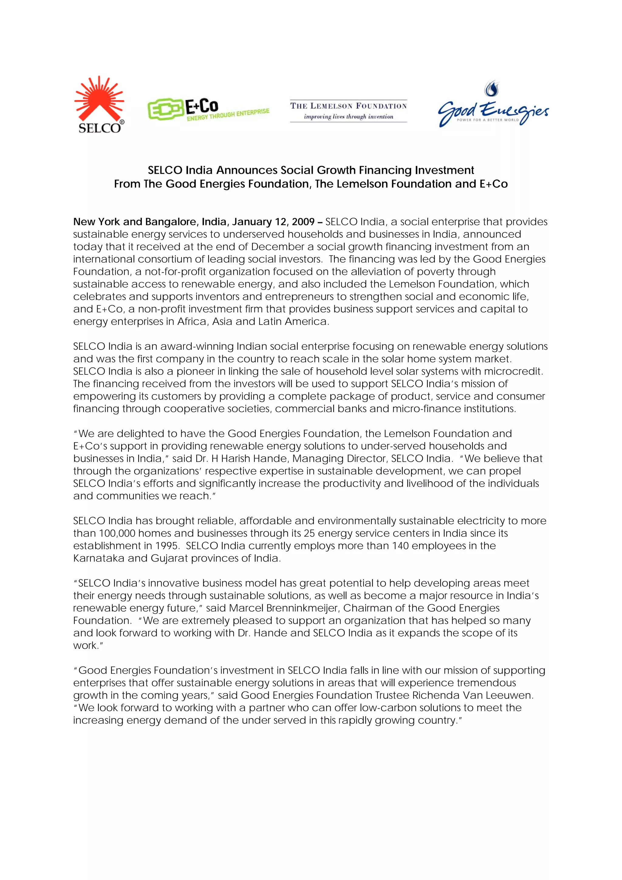 Story of SELCO | PDF