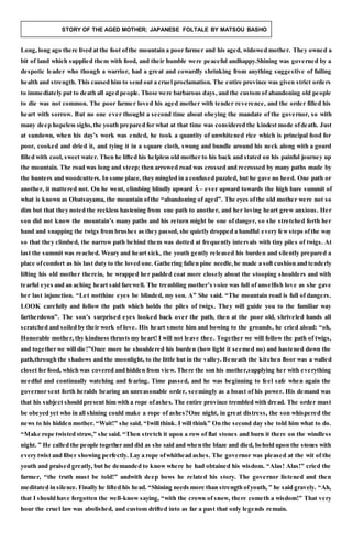 Story of the aged mother | PDF