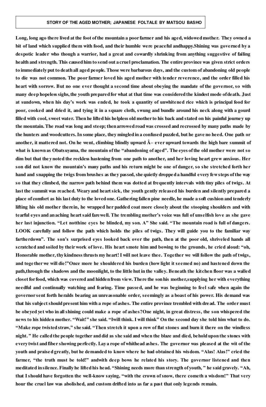 Story Of The Aged Mother story-of-the-aged-mother