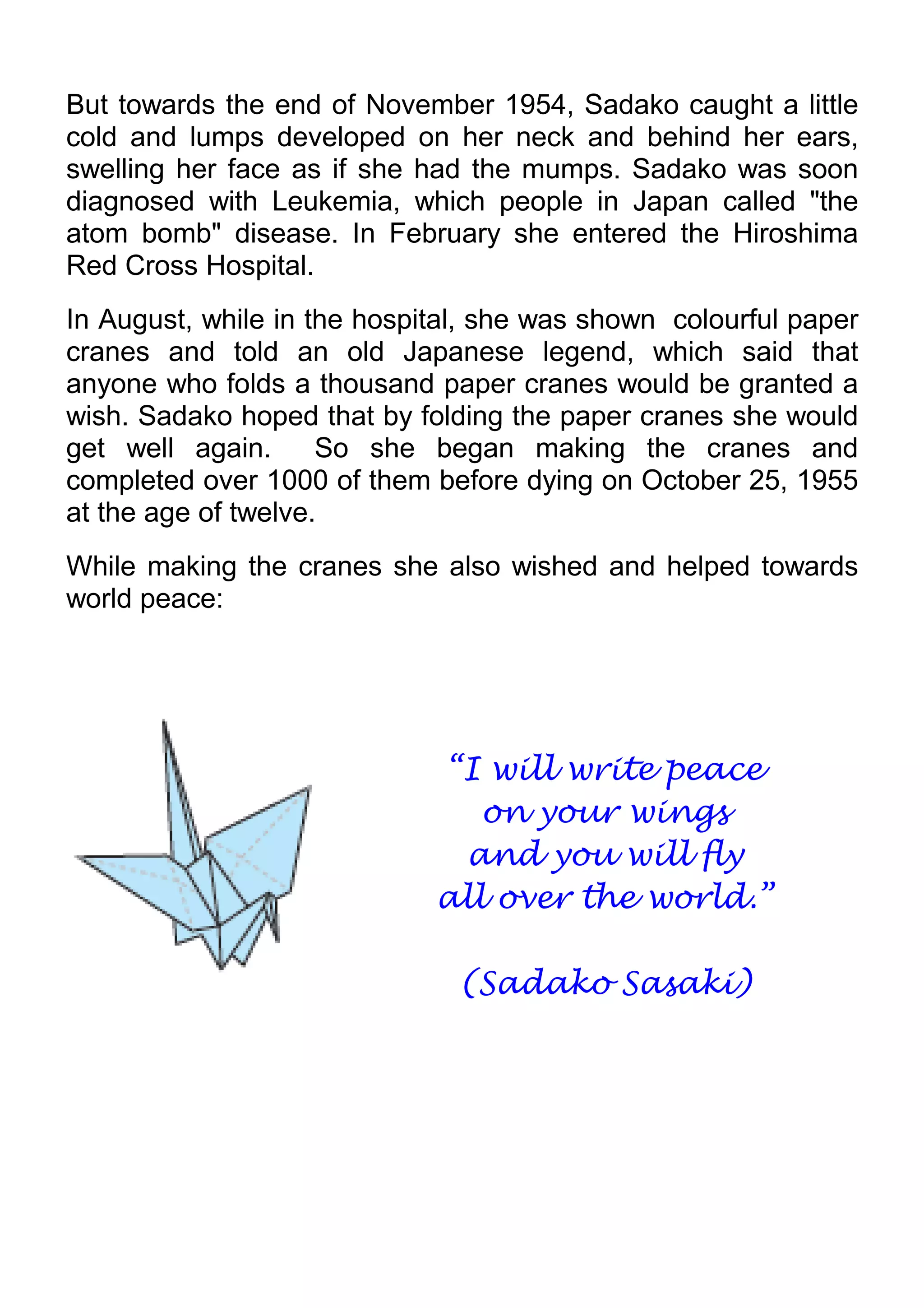 Story of the_peace_crane | PDF
