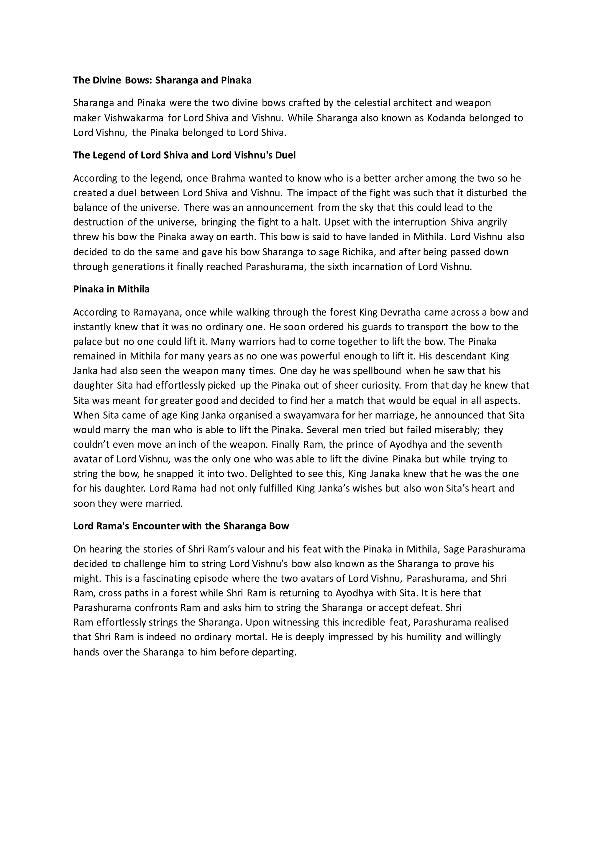 Story Of The Two Bows - The House of Ram | PDF