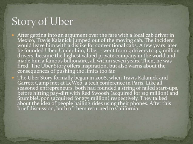 Story of uber | PPT