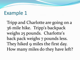 Story problems & key words | PPTX