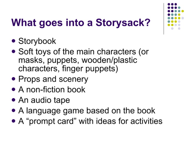 Storysacks For The Early Years Classroom | PPT