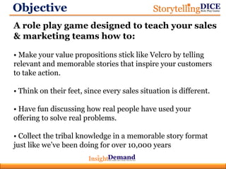 Card game that teaches salespeople how to create stories that sell ...