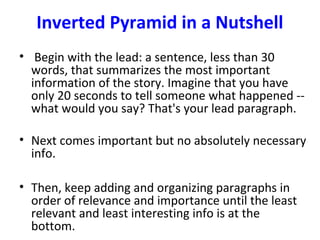 Story structure in journalism | PPT