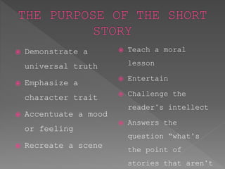 Short Story Notes (Structure, Purpose, Setting, Plot, Conflict ...