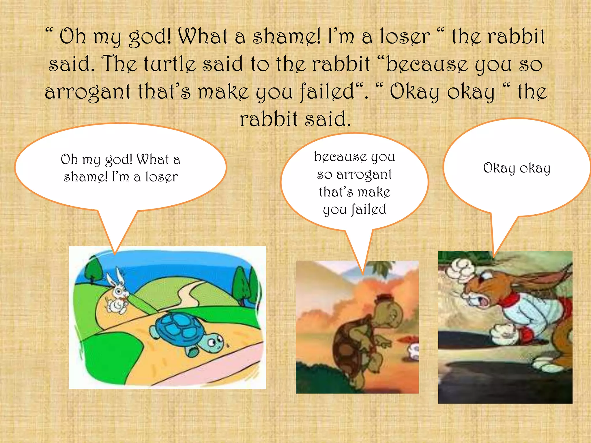 Story telling about the turtle and the rabbit | PPTX