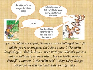 Story telling about the turtle and the rabbit | PPTX