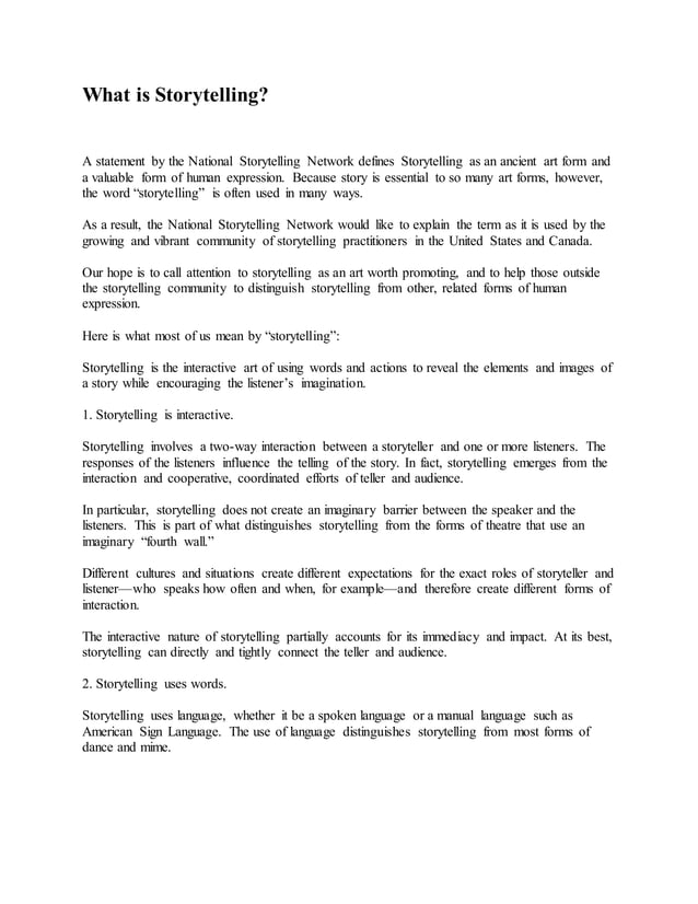 Storytelling | DOCX