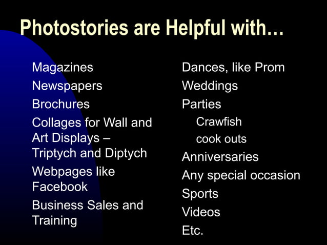 Storytelling through photos, journalism, etc | PPT
