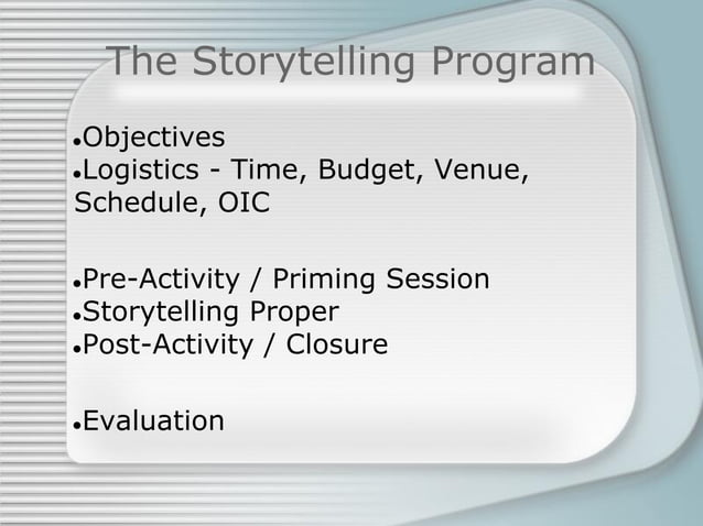 Basic Workshop on Storytelling | PDF