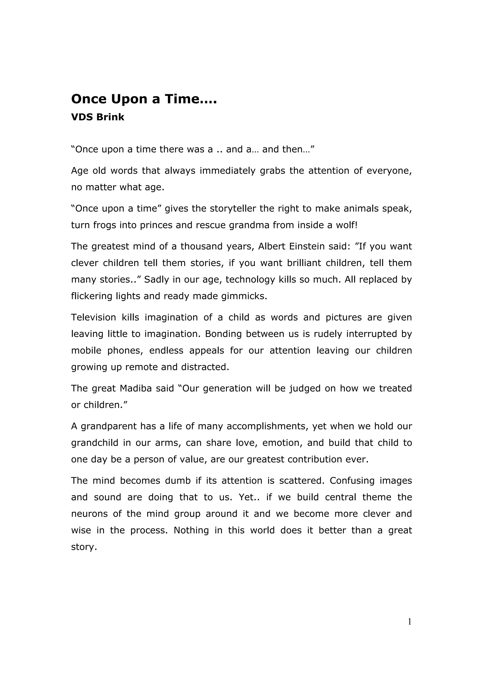 Storytelling And Grandparents | PDF