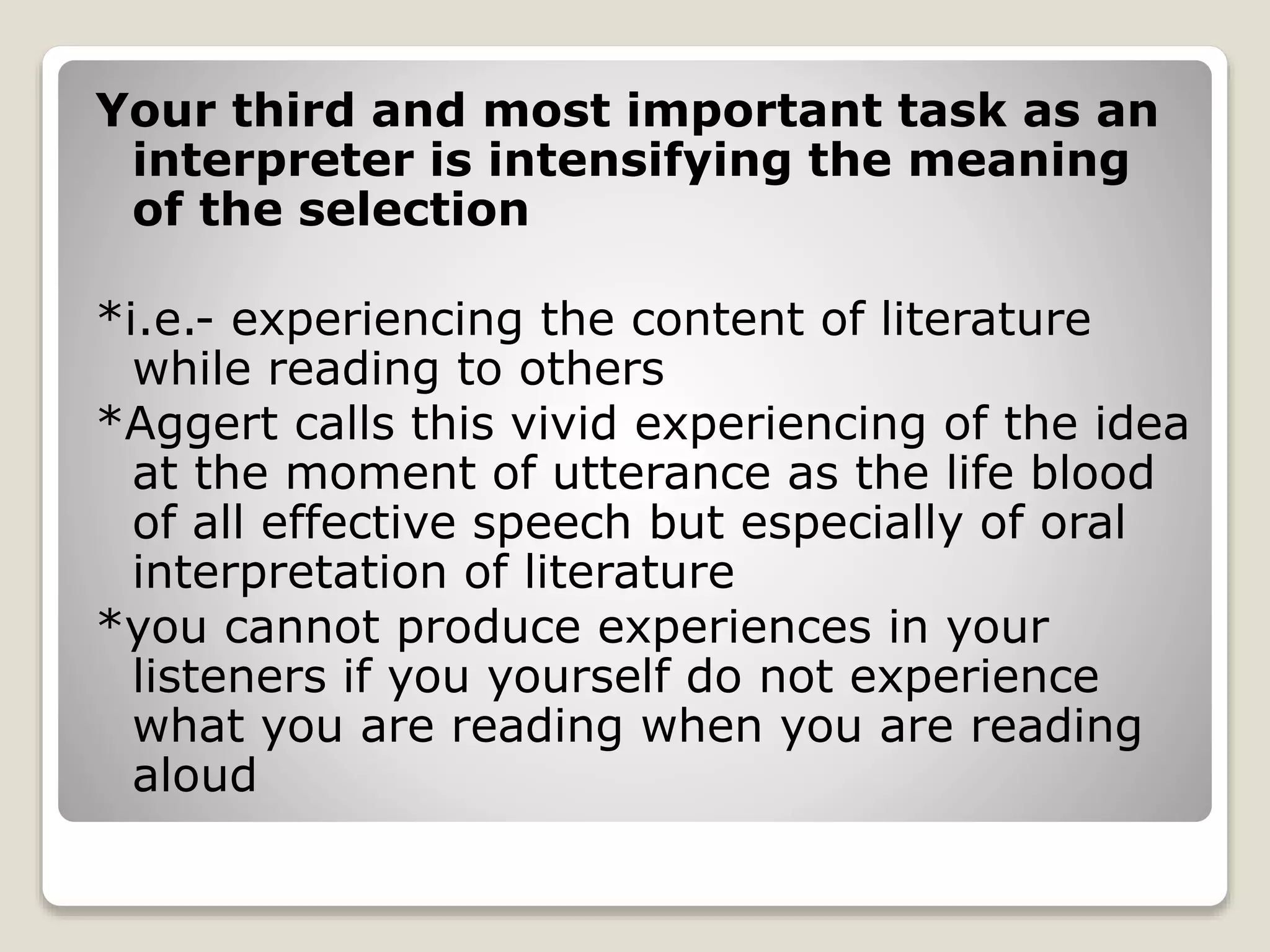 Storytelling and interpretative reading | PPTX