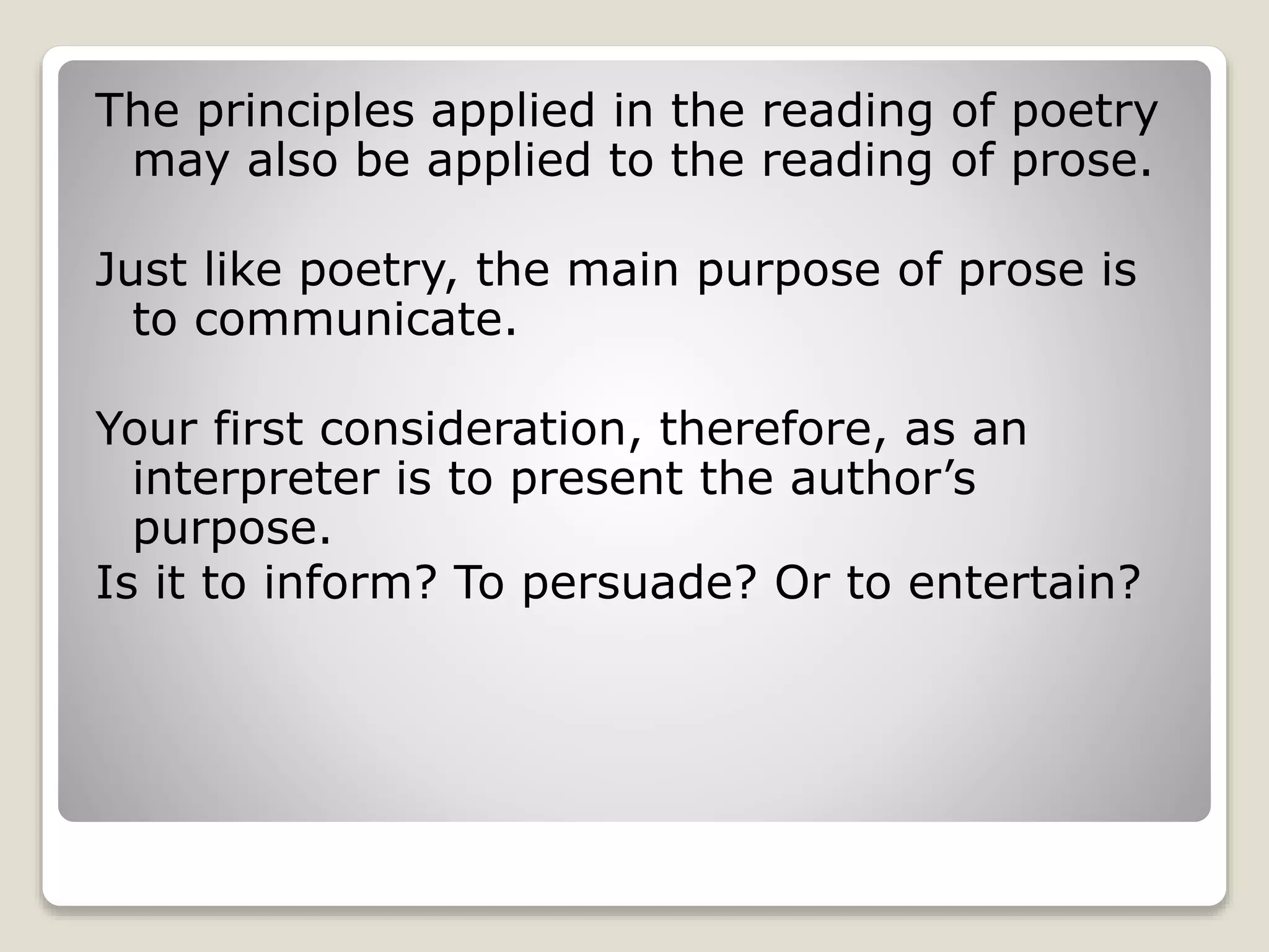 Storytelling and interpretative reading | PPTX