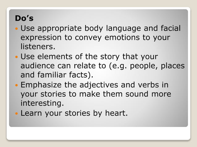 Storytelling and interpretative reading | PPTX | Genres