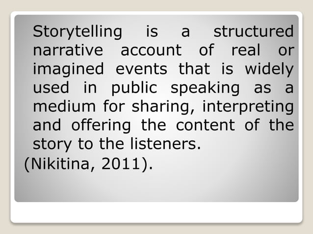 Storytelling and interpretative reading | PPTX | Genres