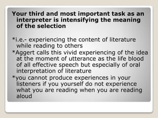 Storytelling and interpretative reading | PPTX