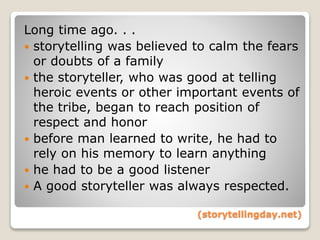 Storytelling and interpretative reading | PPTX