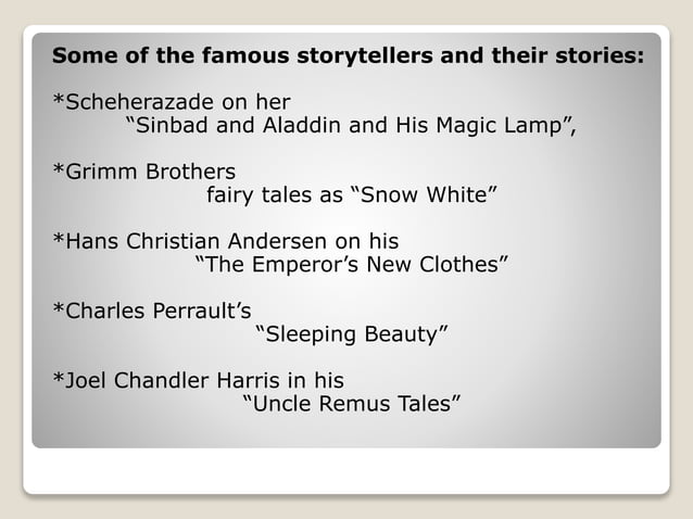 Storytelling and interpretative reading | PPTX | Genres