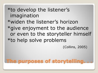 Storytelling and interpretative reading | PPTX