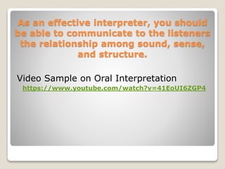 Oral Interpretation Samples