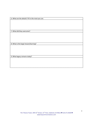 Storytelling - Interview Worksheet | DOC