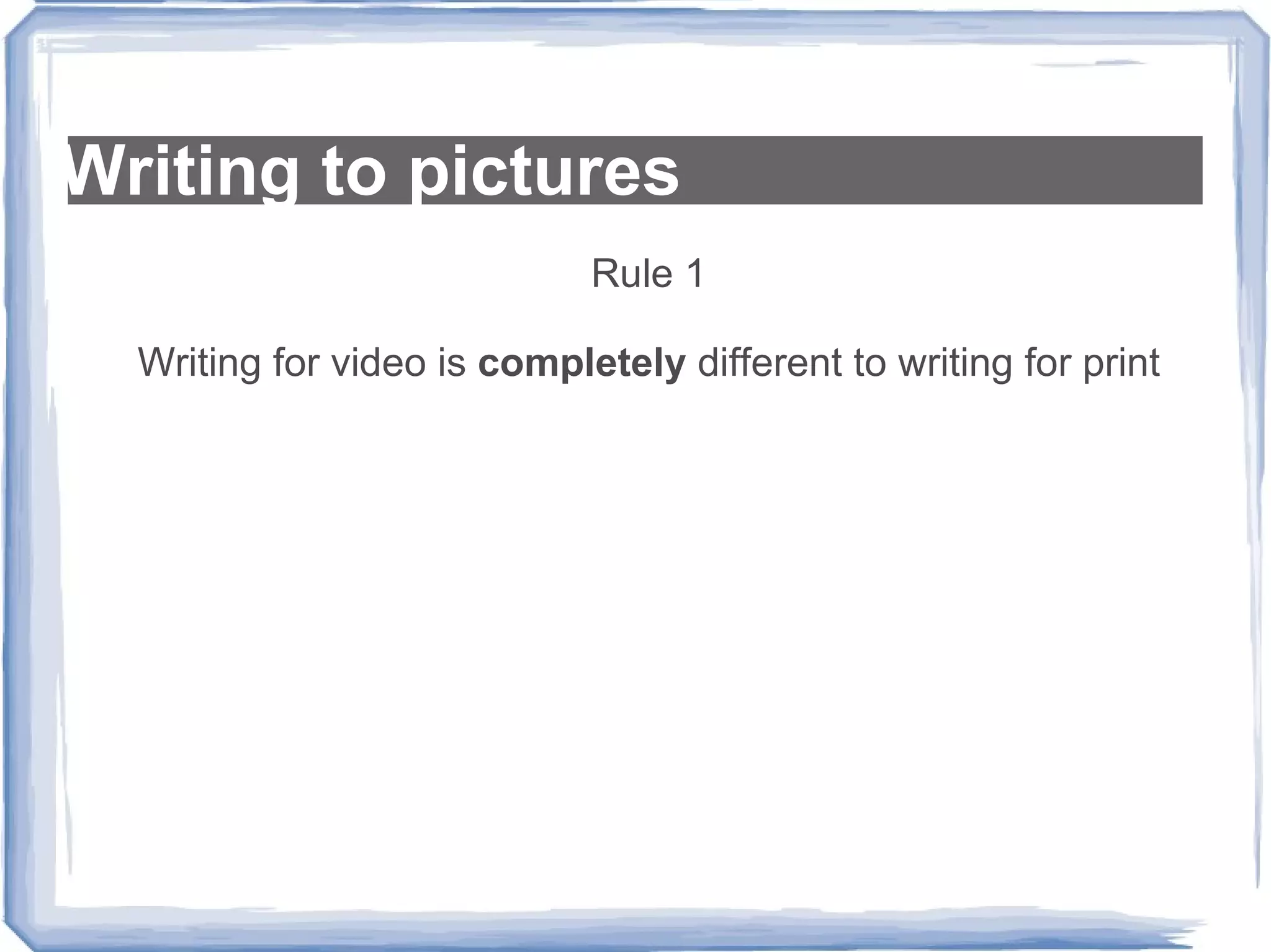 Writing to Pictures: the basics | ODP