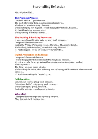 Storytelling reflection | DOCX